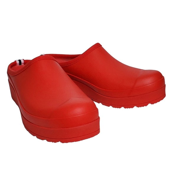 Hunter | Shoes | New Hunter Womens Original Play Slide On Clog Logo Red ...